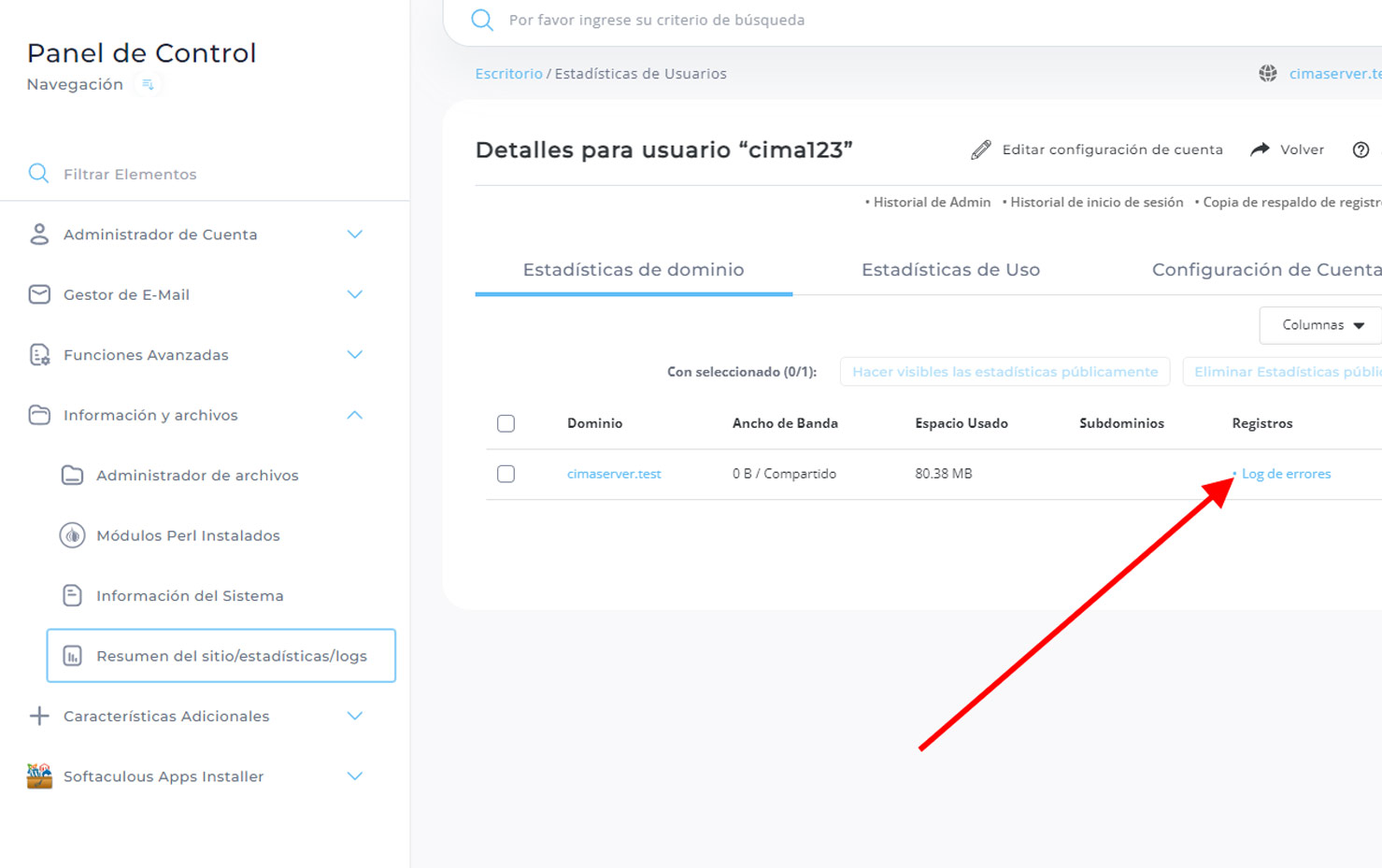 Cómo encontrar el registro de errores en DirectAdmin - Hosting Web ...